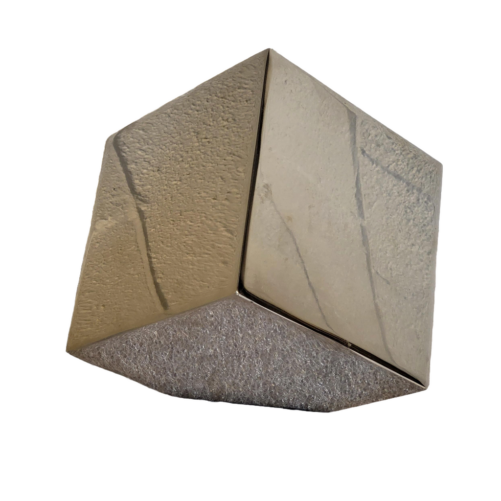 Nickel polished cube – Kennedy Galleries
