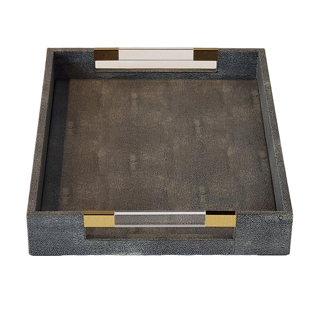 Gray Tray with Gold Accents – Kennedy Galleries